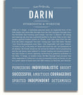 Darin Personalized Name Meaning Art Prints – Name Stories