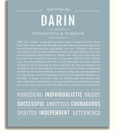 Darin Personalized Name Meaning Art Prints – Name Stories