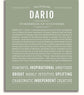 Dario Personalized Name Meaning Art Prints – Name Stories