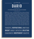 Dario Personalized Name Meaning Art Prints – Name Stories