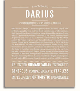 Darius | Name Art Print – Name Stories