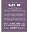 Darlene Personalized Name Meaning Art Prints – Name Stories