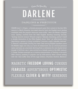 Darlene Personalized Name Meaning Art Prints – Name Stories