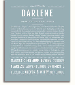 Darlene Personalized Name Meaning Art Prints – Name Stories