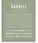 Darrell Personalized Name Meaning Art Prints – Name Stories
