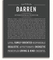 Darren Personalized Name Meaning Art Prints – Name Stories