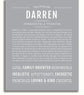 Darren Personalized Name Meaning Art Prints – Name Stories