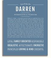 Darren Personalized Name Meaning Art Prints – Name Stories