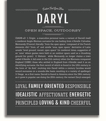 Daryl | Name Art Print – Name Stories