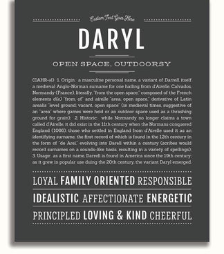 Daryl | Name Art Print – Name Stories