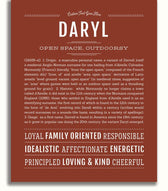 Daryl Personalized Name Meaning Art Prints – Name Stories