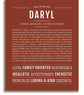 Daryl Personalized Name Meaning Art Prints – Name Stories