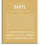 Daryl Personalized Name Meaning Art Prints – Name Stories