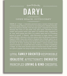 Daryl | Name Art Print – Name Stories