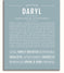 Daryl Personalized Name Meaning Art Prints – Name Stories