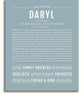 Daryl Personalized Name Meaning Art Prints – Name Stories