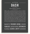 Dash Personalized Name Meaning Art Prints – Name Stories