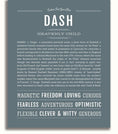 Dash Personalized Name Meaning Art Prints – Name Stories