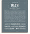 Dash Personalized Name Meaning Art Prints – Name Stories
