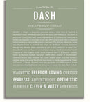 Dash Personalized Name Meaning Art Prints – Name Stories