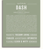 Dash Personalized Name Meaning Art Prints – Name Stories