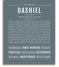 Dashiel Personalized Name Meaning Art Prints – Name Stories
