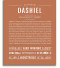 Dashiel Personalized Name Meaning Art Prints – Name Stories