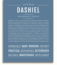 Dashiel Personalized Name Meaning Art Prints – Name Stories