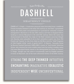 Dashiell Personalized Name Meaning Art Prints – Name Stories