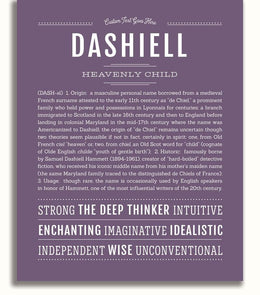 Dashiell Personalized Name Meaning Art Prints – Name Stories