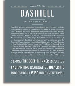 Dashiell Personalized Name Meaning Art Prints – Name Stories