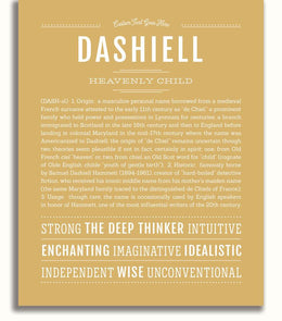 Dashiell Personalized Name Meaning Art Prints – Name Stories