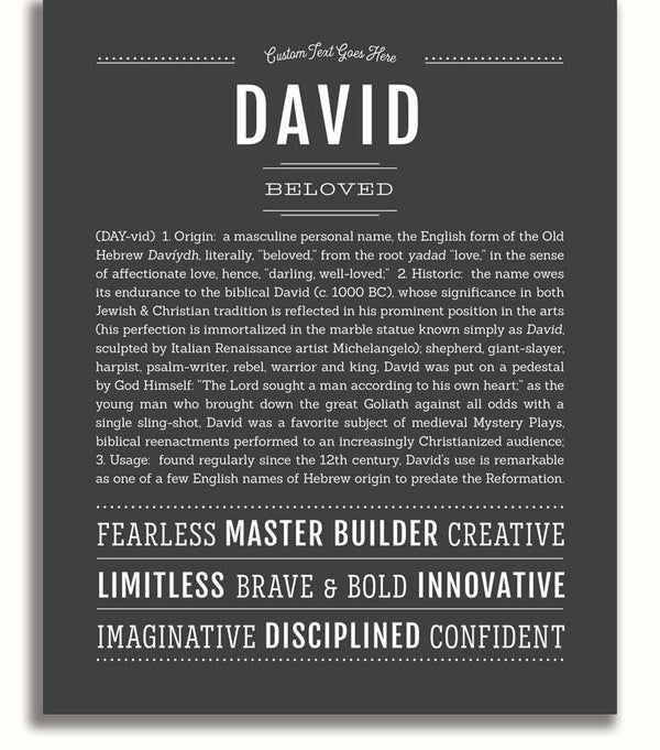 David | Name Art Print - Personalized Custom Gifts – Name Stories