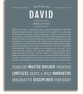 David Personalized Name Meaning Art Prints – Name Stories