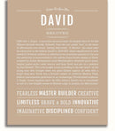 David Personalized Name Meaning Art Prints – Name Stories