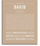 David Personalized Name Meaning Art Prints – Name Stories