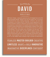 David Personalized Name Meaning Art Prints – Name Stories