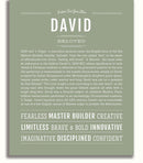 David Personalized Name Meaning Art Prints – Name Stories