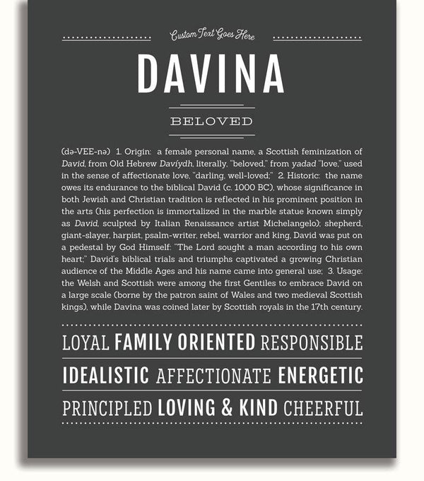 Davina | Name Art Print - Personalized Custom Gifts – Name Stories