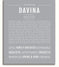 Davina Personalized Name Meaning Art Prints – Name Stories