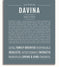 Davina | Name Art Print – Name Stories
