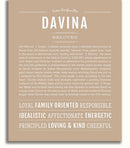 Davina Personalized Name Meaning Art Prints – Name Stories
