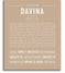 Davina Personalized Name Meaning Art Prints – Name Stories