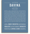 Davina Personalized Name Meaning Art Prints – Name Stories