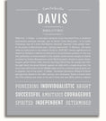 Davis Personalized Name Meaning Art Prints – Name Stories