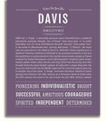 Davis Personalized Name Meaning Art Prints – Name Stories
