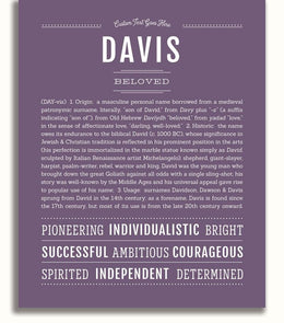 Davis | Name Art Print – Name Stories