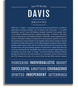 Davis | Name Art Print – Name Stories