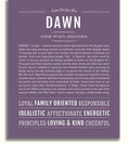 Dawn | Name Art Print – Name Stories