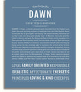 Dawn Personalized Name Meaning Art Prints – Name Stories